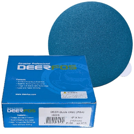 Deerfos Deer Blue 6" Film Solid PSA Sanding Discs, SA331 Series – FinishingFocus.com