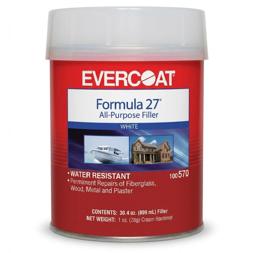 Evercoat Formula 27 Polyester Filler Plus Hardener, 1 Quart, 100570 ...