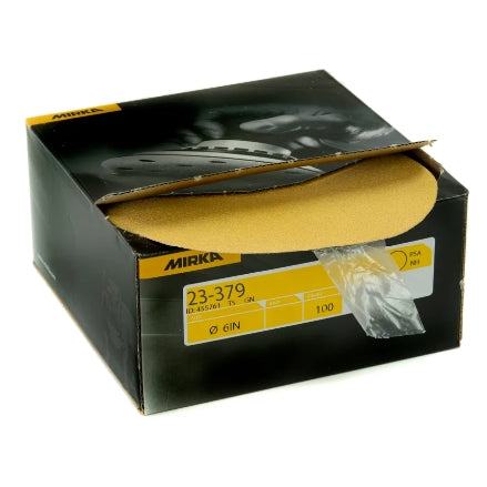Mirka 6" Gold PSA Solid Sanding Discs, Autobox, 23-379 Series ...