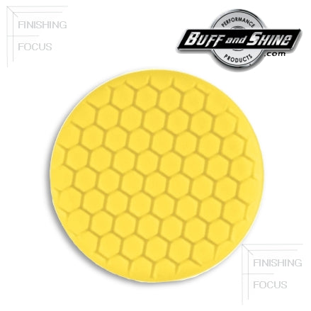 Buff and Shine 7.5" Center Ring Hex Face Yellow Foam Pad, 630RH ...